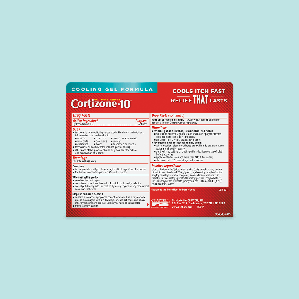 Cortizone-10® Maximum Strength 1% Hydrocortisone Anti-Itch Cooling Gel